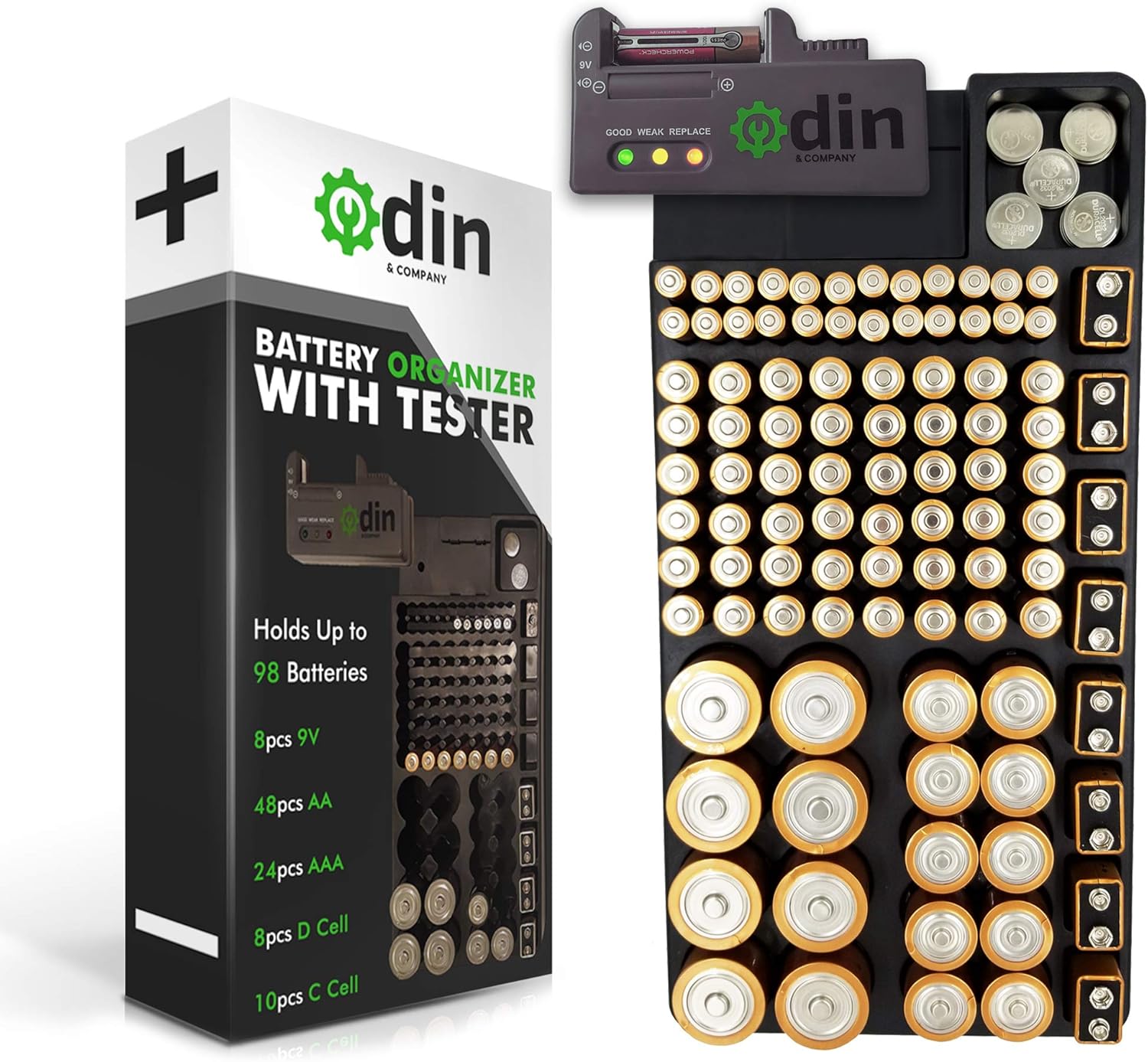 Amazon.com: Battery Organizer Storage Case Holder - Holds Over 100 ...