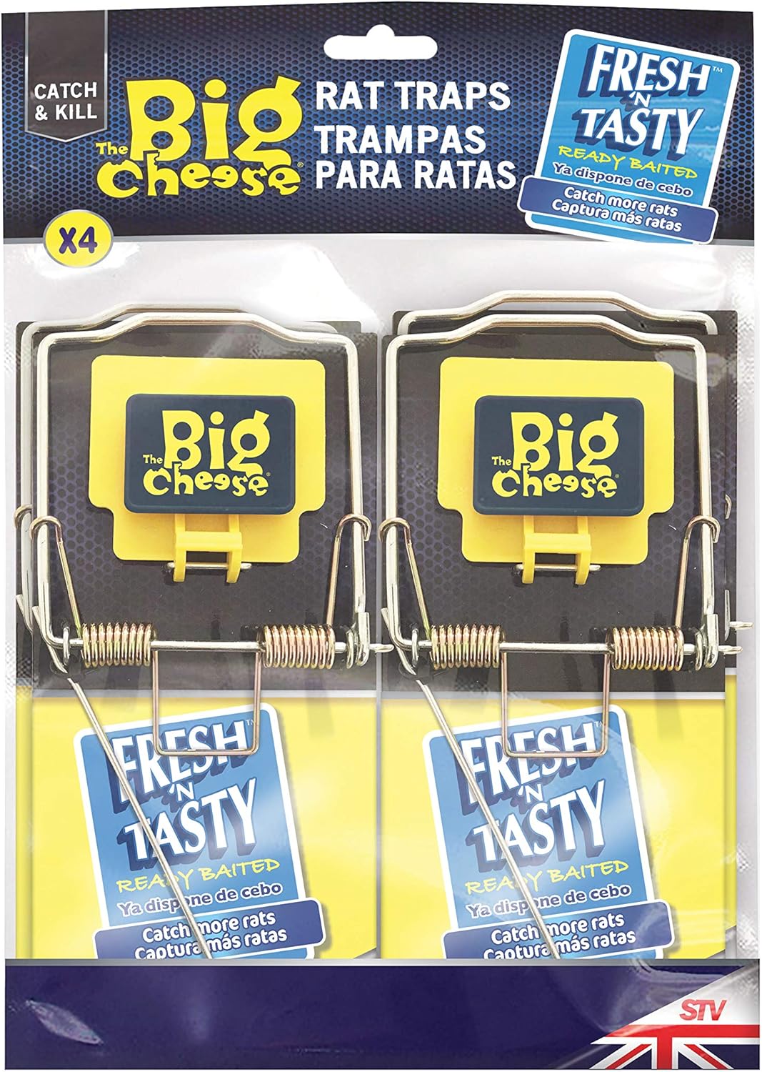 The Big Cheese Fresh Baited Rat Traps-4 Pack, Multicolour – BigaMart