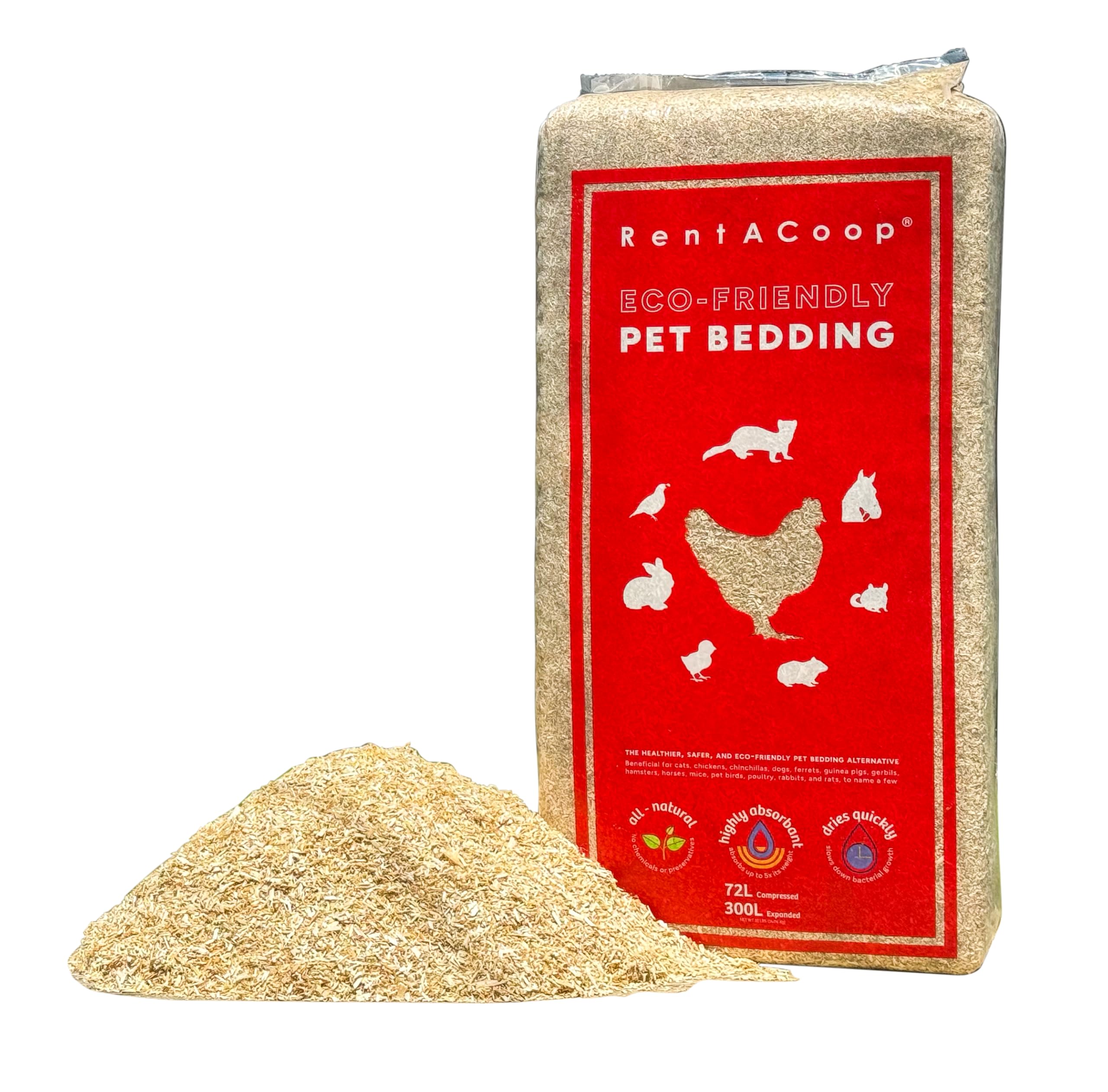RentACoop Extra-Soft Premium Hemp Bedding (300L) for Chicken Coops ...
