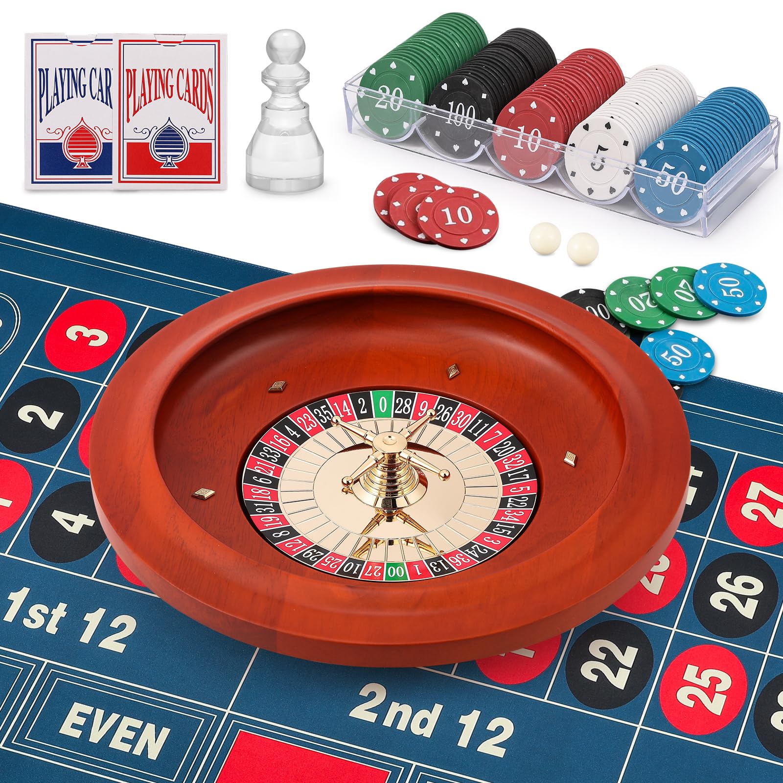 Proshine Roulette Wheel Set: 11” Roulette Wheel 47.2 * 23.6” Roulette ...