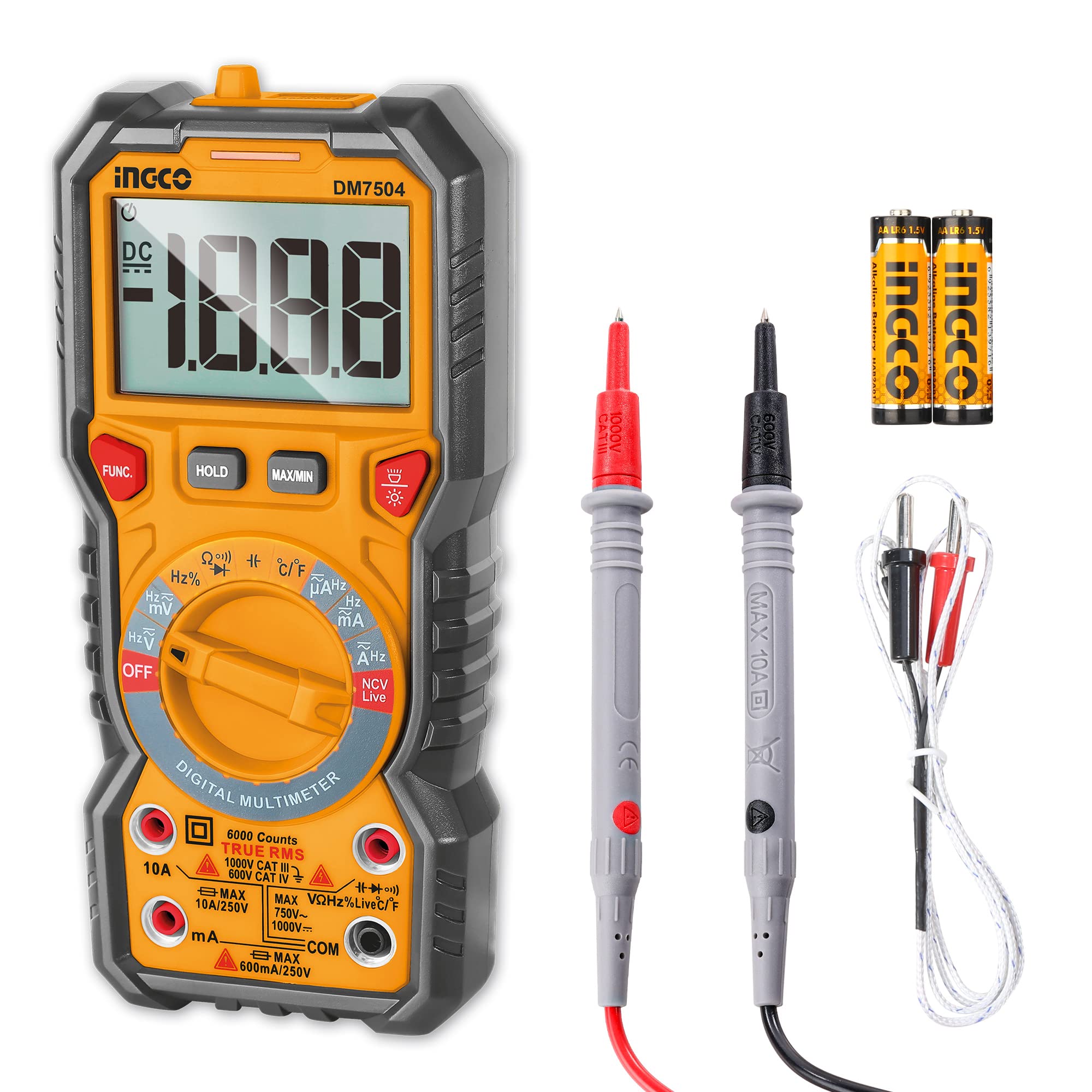 Mua INGCO Tester Digital Multimeter TRMS 6000 Counts with Double Fuse ...