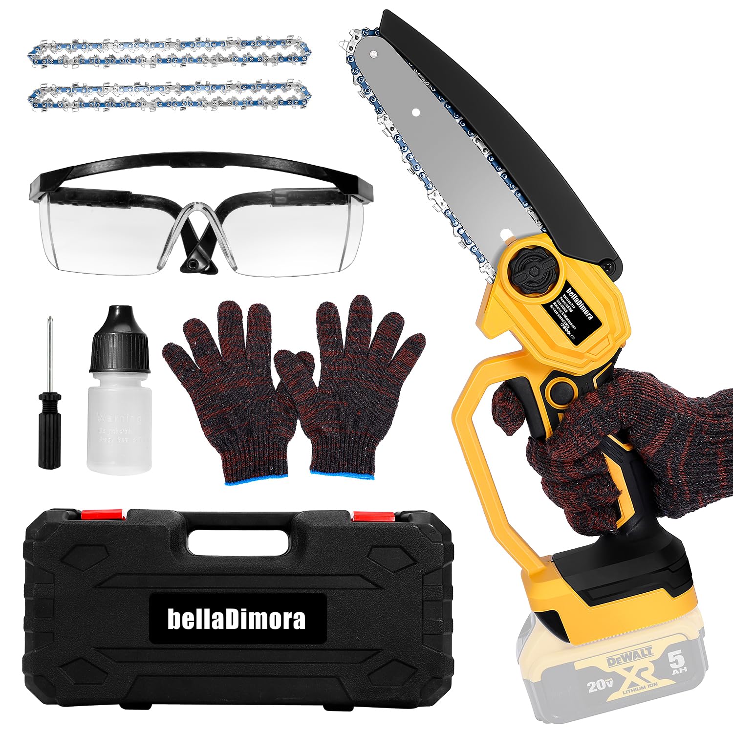 6 Inch Mini Chainsaw Cordless Compatible with Dewalt 20V MAX Battery ...