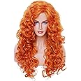Amazon.com : Rugelyss Long Wavy Wigs 28 Inches Orange Red Synthetic ...