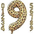 Amazon.com: 32 Inch Gold Leopard Number 9 Balloon Large Size Jumbo ...