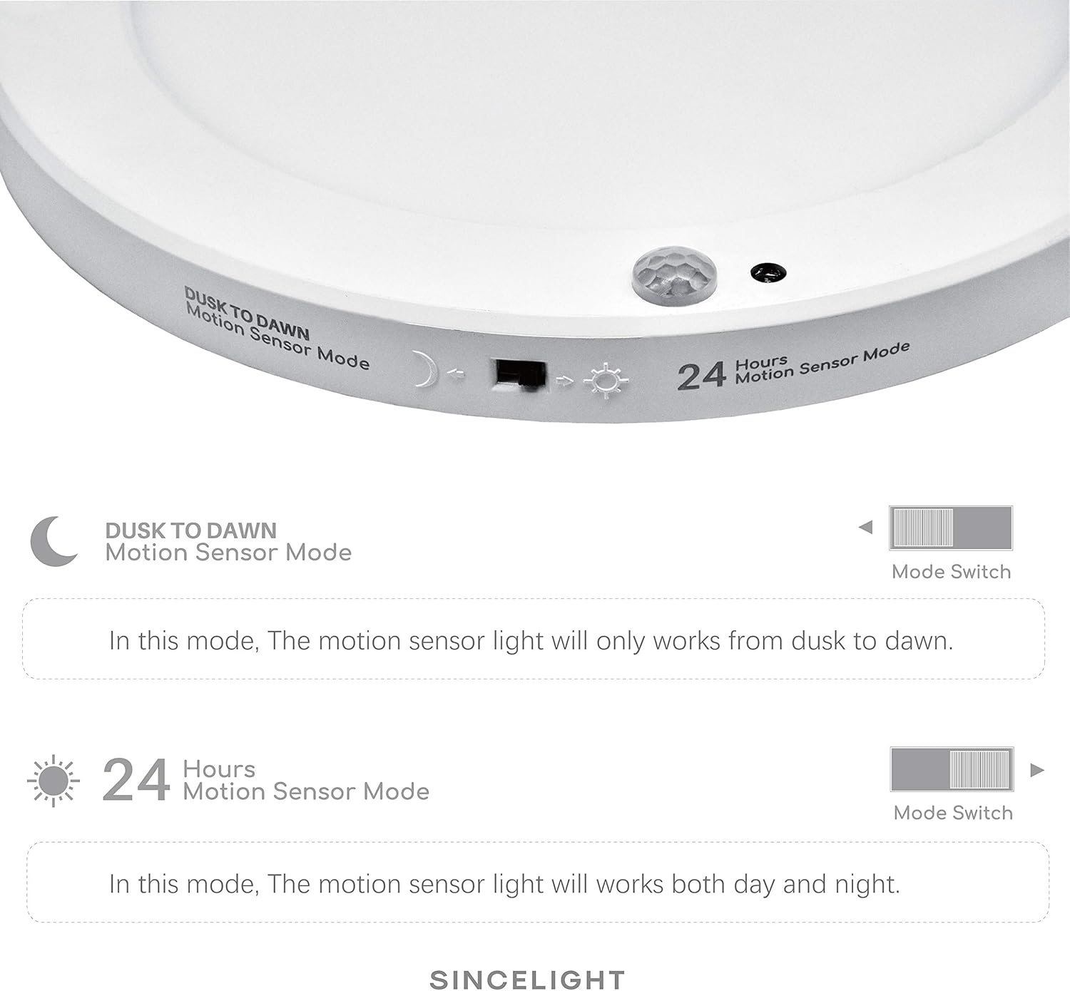 LED Motion Sensor Panel Ceiling Light Fixture with Dusk to Dawn Sensor ...