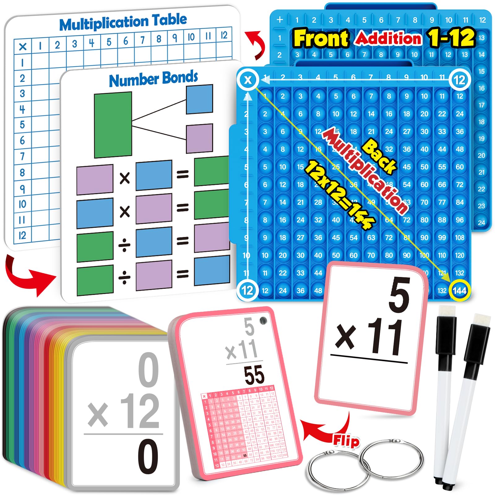 Mua Torlam Multiplication Flash Cards + Math Board, Math Manipulatives ...