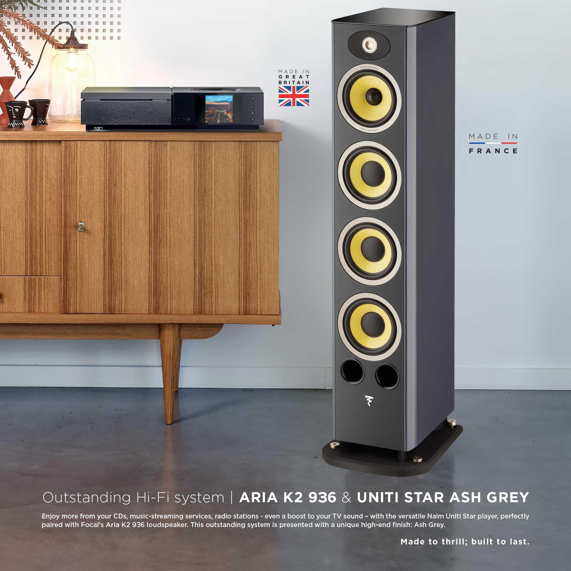 Focal Aria K2 936 Ash Grey (Limited Edition) 3-Way Floorstanding ...