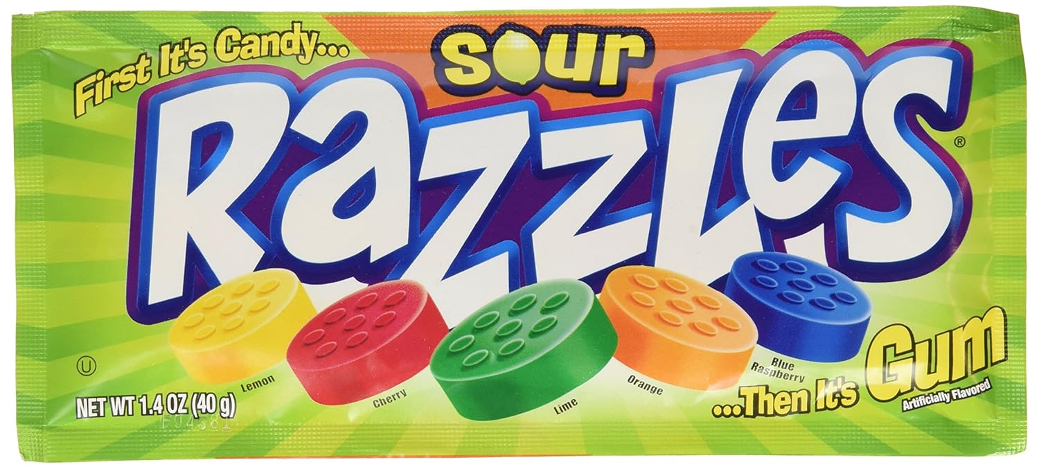 Sour Razzles Candy, 1.4oz Pouches, 24-Count: Amazon.ca: Grocery