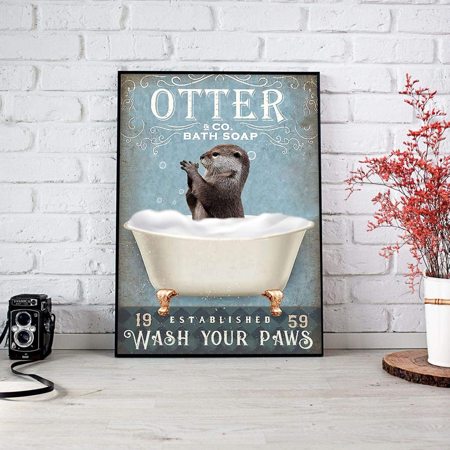 Amazon.com: Vintage Wall Decor for Bathroom Otter Bath Soap Wash Your ...