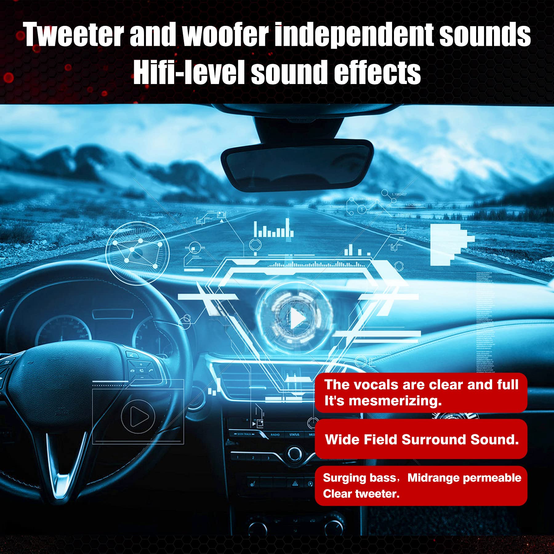 Mua H YANKA 6.5 Component Car Speakers System, 550 Watt Pro Car Audio ...
