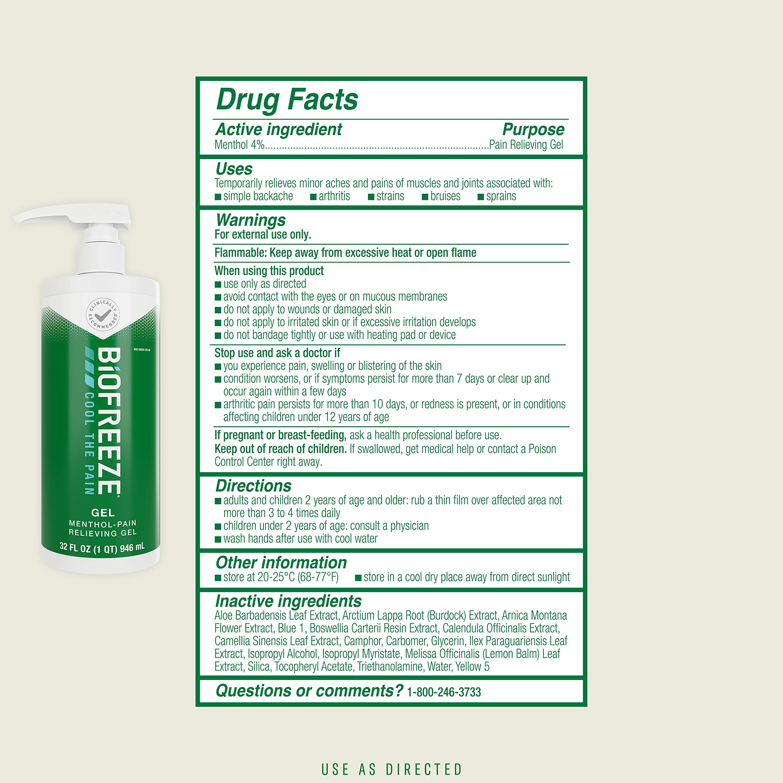 Mua Biofreeze Pain Relief Gel, Arthritis Pain Reliver, Knee & Lower ...