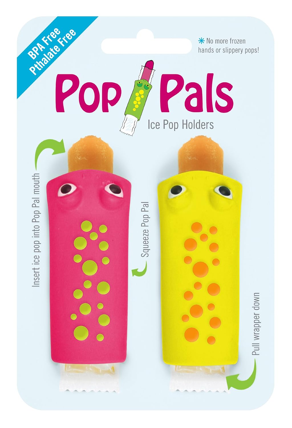The Pop Pals Ice Pop Holders, 2 Pack, Pink/Yellow (Discontinued by ...