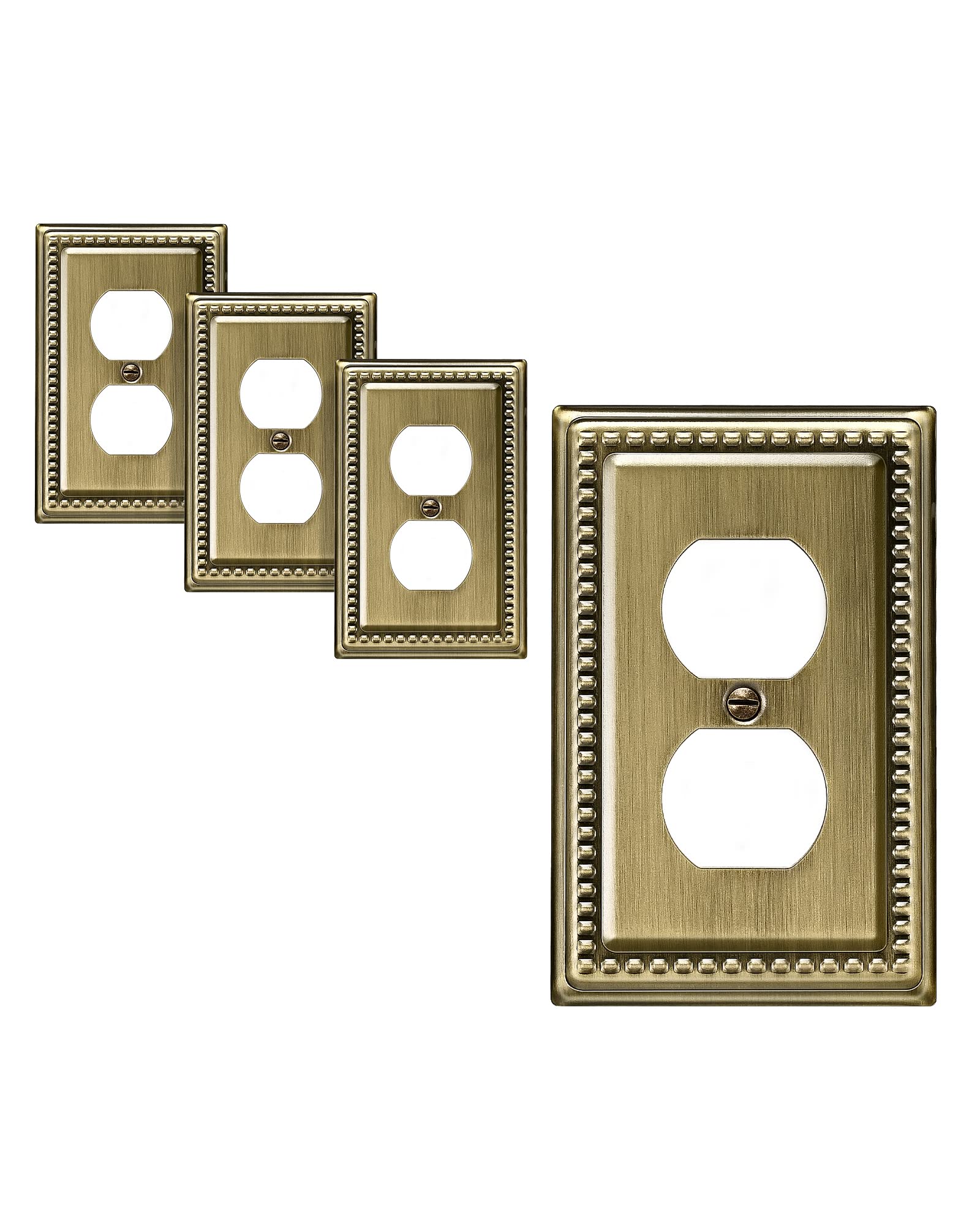 DEWENWILS 4 Pack Metal Outlet Covers, Duplex Wall Plate Cover, Antique ...