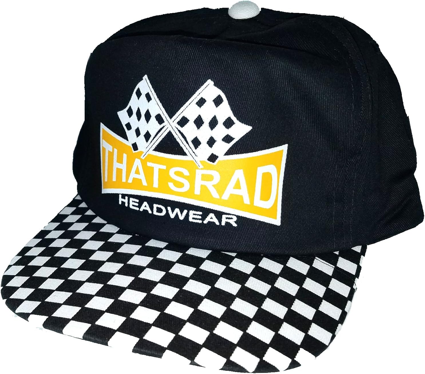 THATSRAD Headwear Flag Checker Checkered Boardwalk Hat Cap Summer Nylon ...