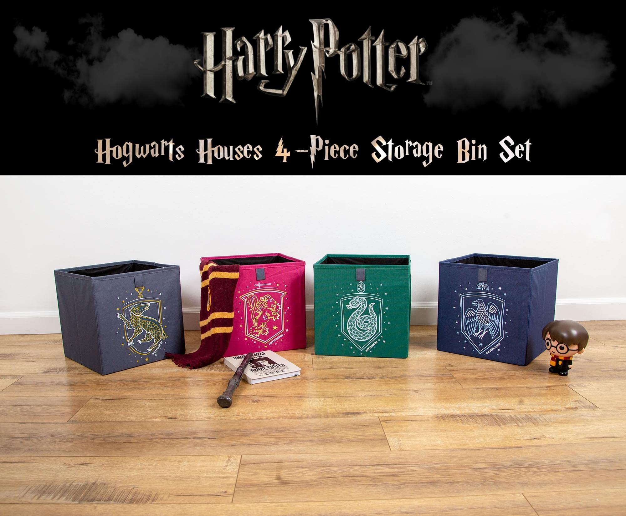 Mua Ukonic Harry Potter Hogwarts Houses 11-Inch Storage Bin Cube ...