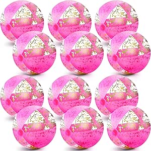 Amazon.com: 12 Pieces Pink Beach Ball 16 Inch Inflatable Glitter Beach ...