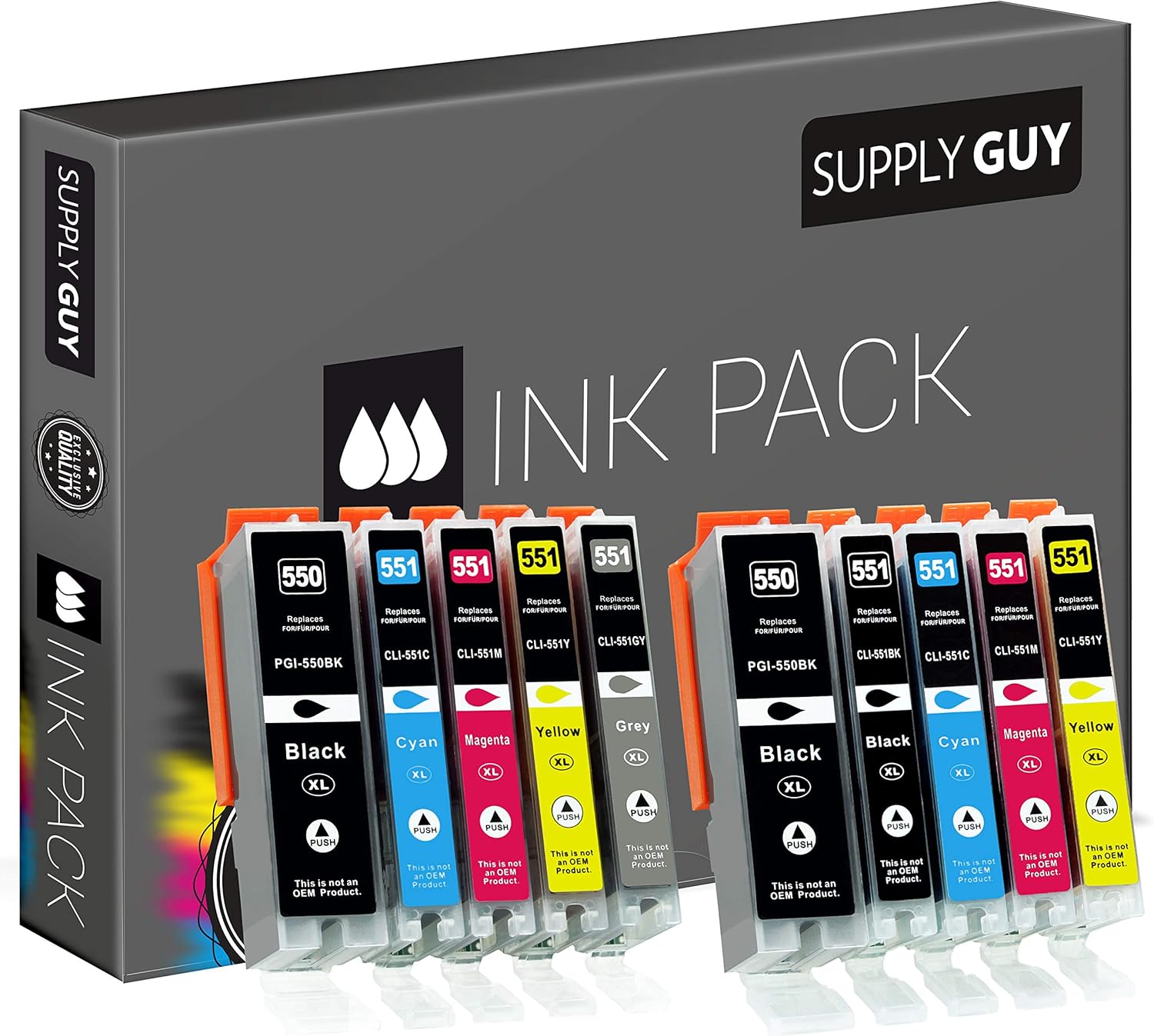 10 Ink cartridges compatible with Canon PGI-550 XL/CLI-551 XL (incl ...