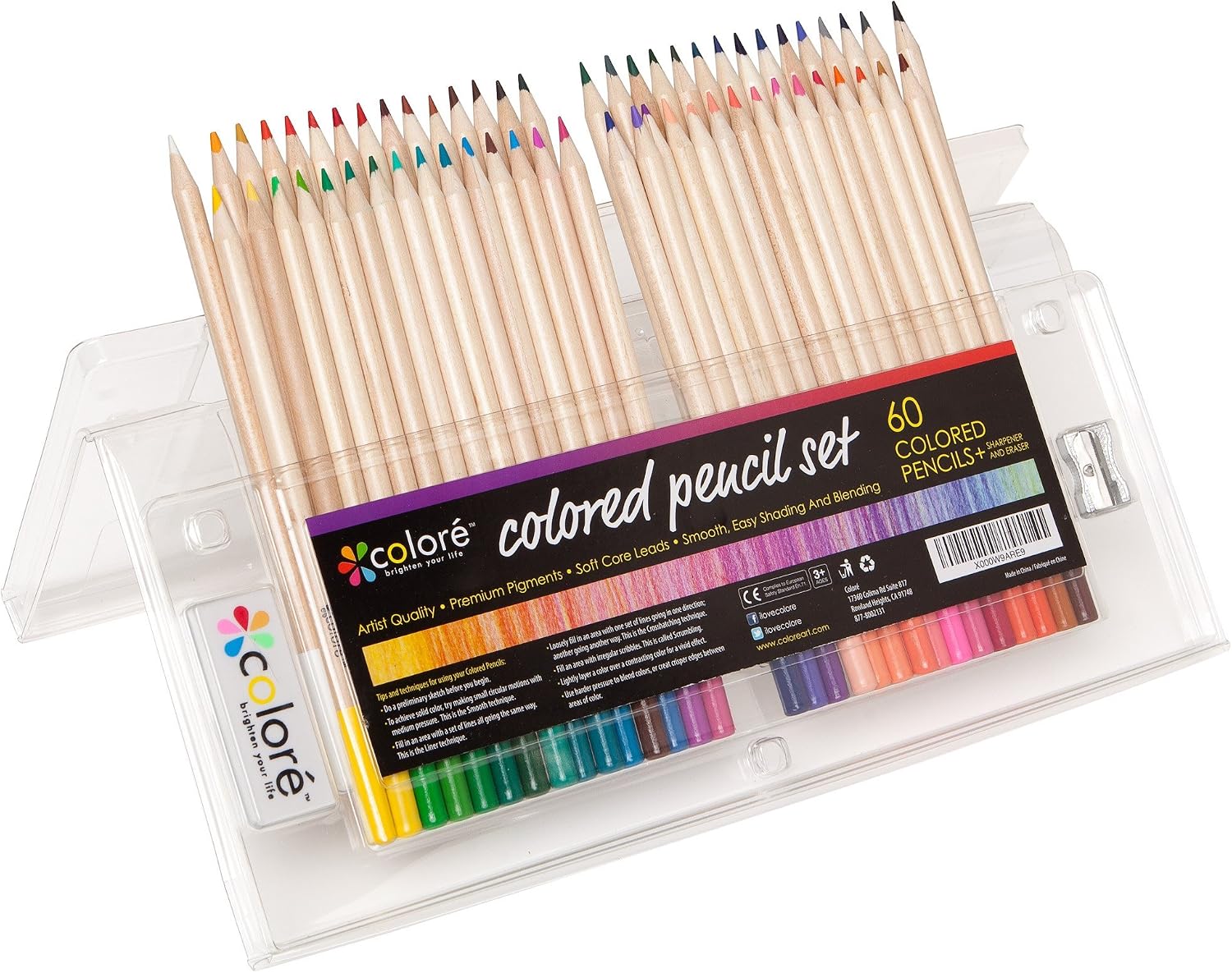 Colore Matite colorate –Set di pastelli temperati per colorare ...