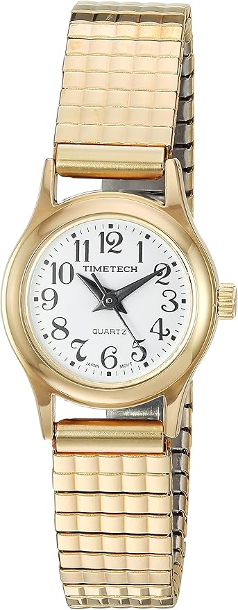 Amazon.com: TIMETECH Women's Gold Plated Nurses Watch with Expansion Stretch bracelet: Timetech ...