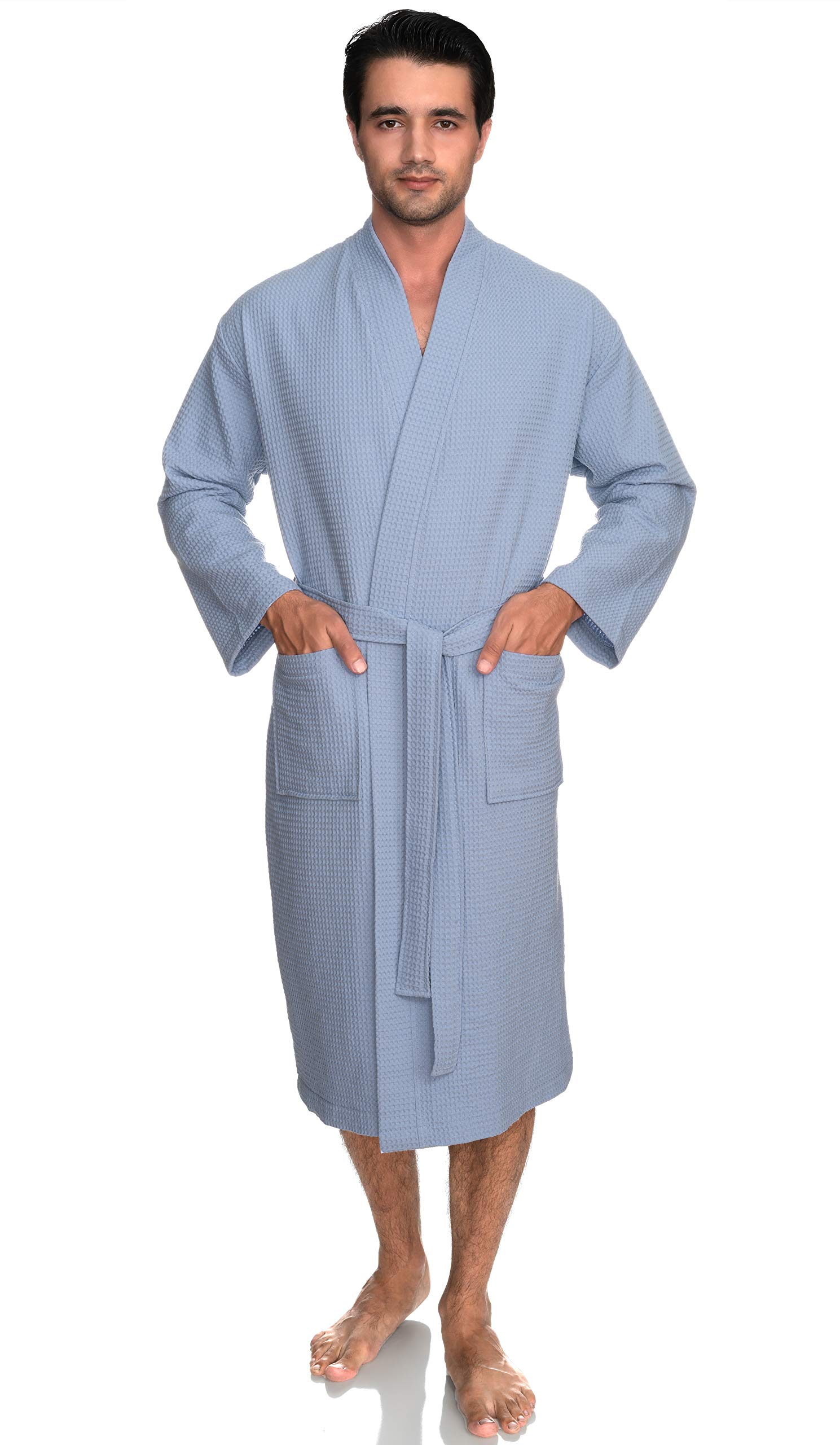 TowelSelections Mens Robe, Waffle Spa Bathrobe, Soft Kimono Bath Robe X ...