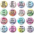Amazon.com: 120 PCS Large Size Pronoun Badge Pins Buttons Gender Identity Pronoun He Him She Her ...