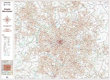 Postcode City Sector XL Map - Greater Manchester - Colour - Photo Paper ...