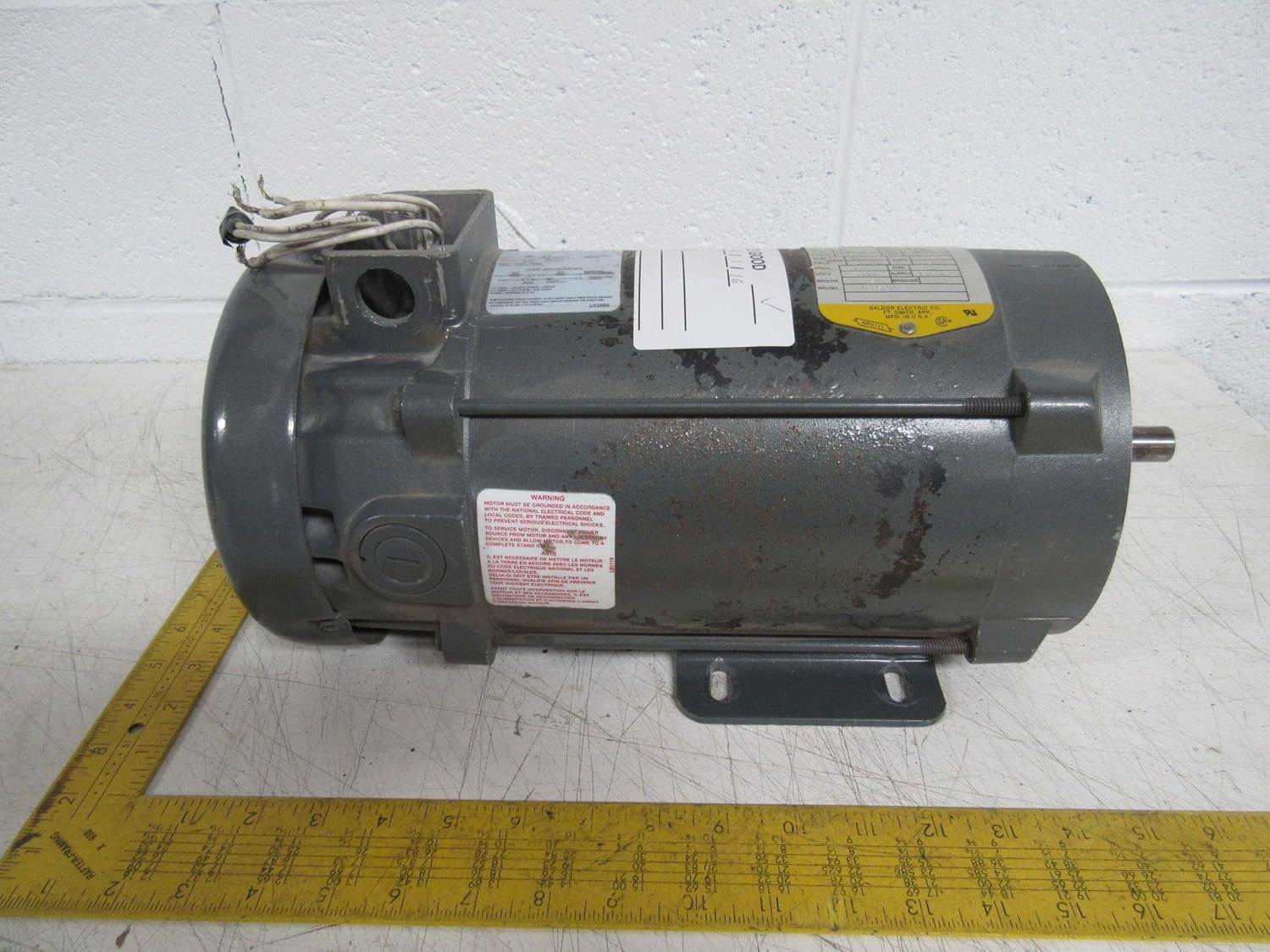 BALDOR CD5318 56C Frame TEFC DC Motor, 1 hp, 1750 RPM, 3535D, F1, 180V ...