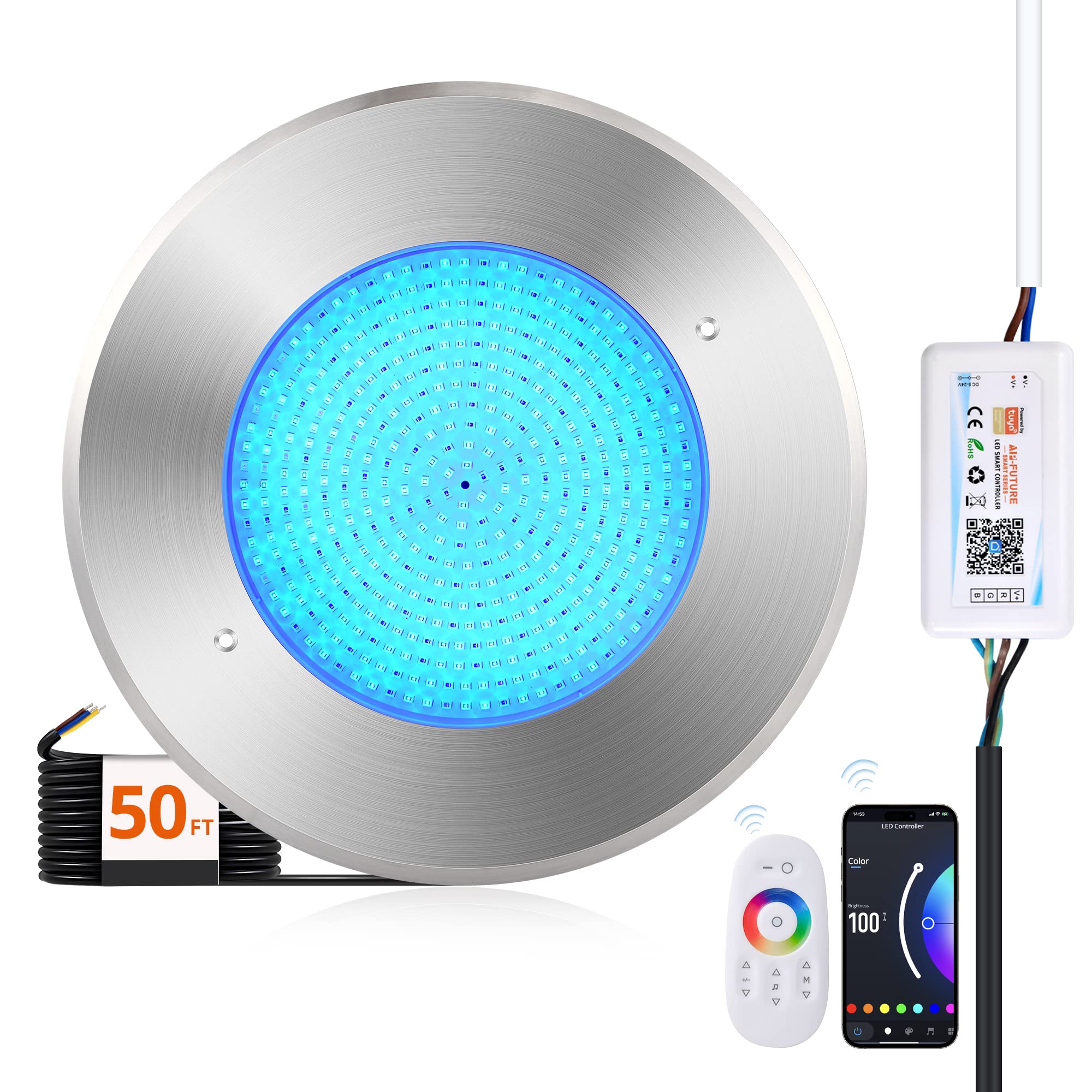 Mua LEDIARY Ultra Slim LED Pool Lights, 12V 54Watt Inground Pool Light ...