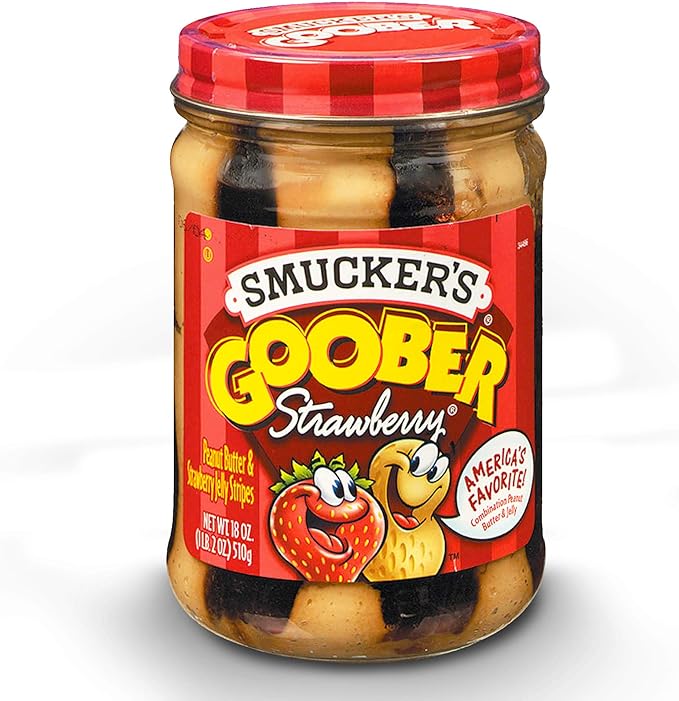 Smucker's Goober Peanut Butter & Strawberry Jelly Stripes - 18 oz Glass ...