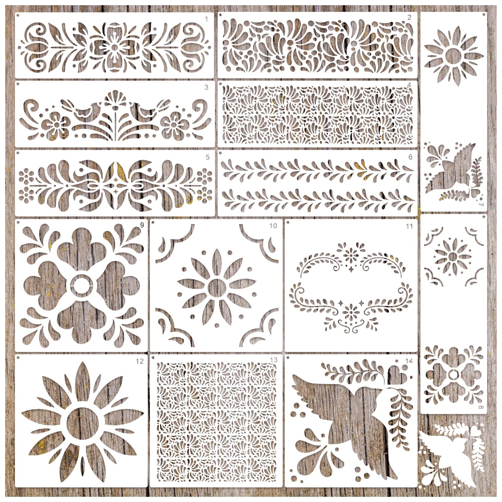 Talavera Stencil Floral Folk Mexican Talavera Stencils for Painting ...