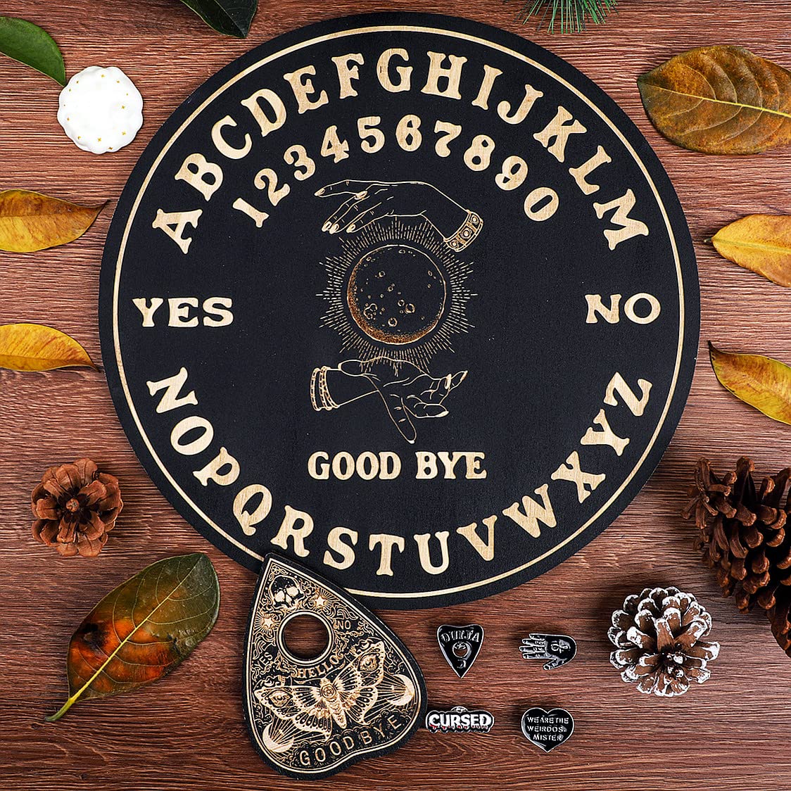 Mua 11.5’’ Black Talking Board with Planchette Handmade Spirit Board ...