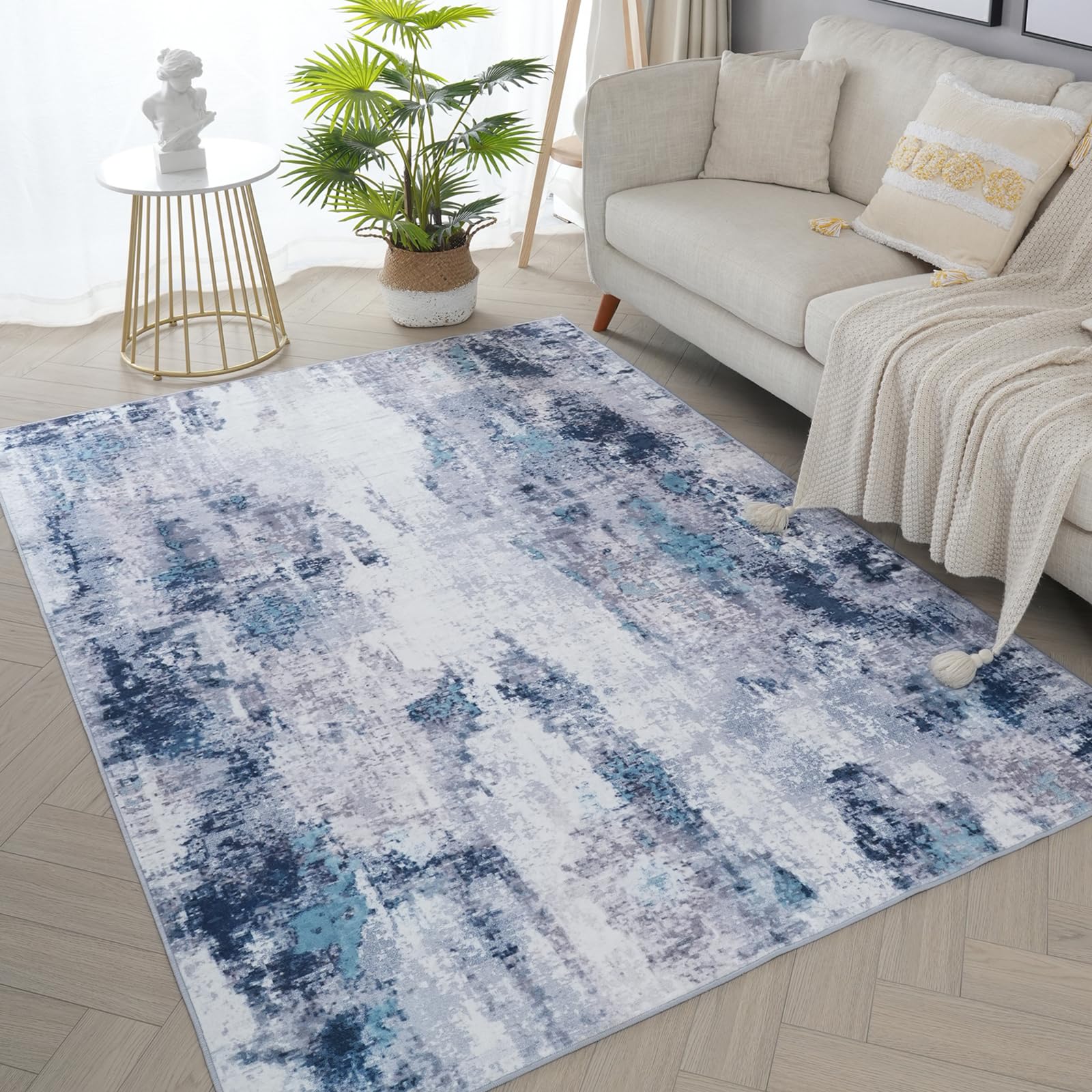 BRICHOEE Modern Abstract Area Rug 5x7 Rugs for Living Room Bedroom ...
