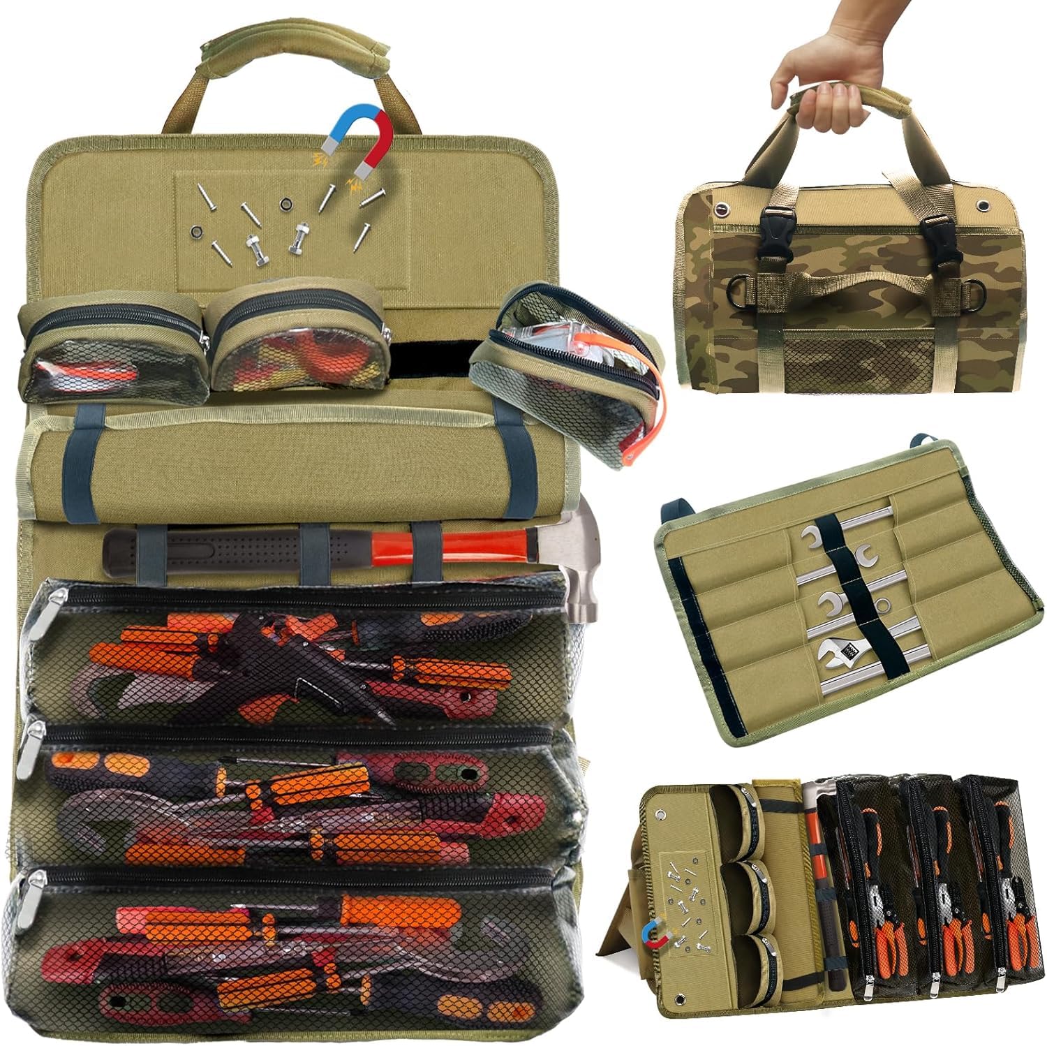 Roll Up Tool Bag Organizer: Father's Day Gift For Men, Dads, Mechanics ...