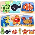 Amazon.com: LovesTown Wooden Toddler Puzzles Montessori Sea Animal ...
