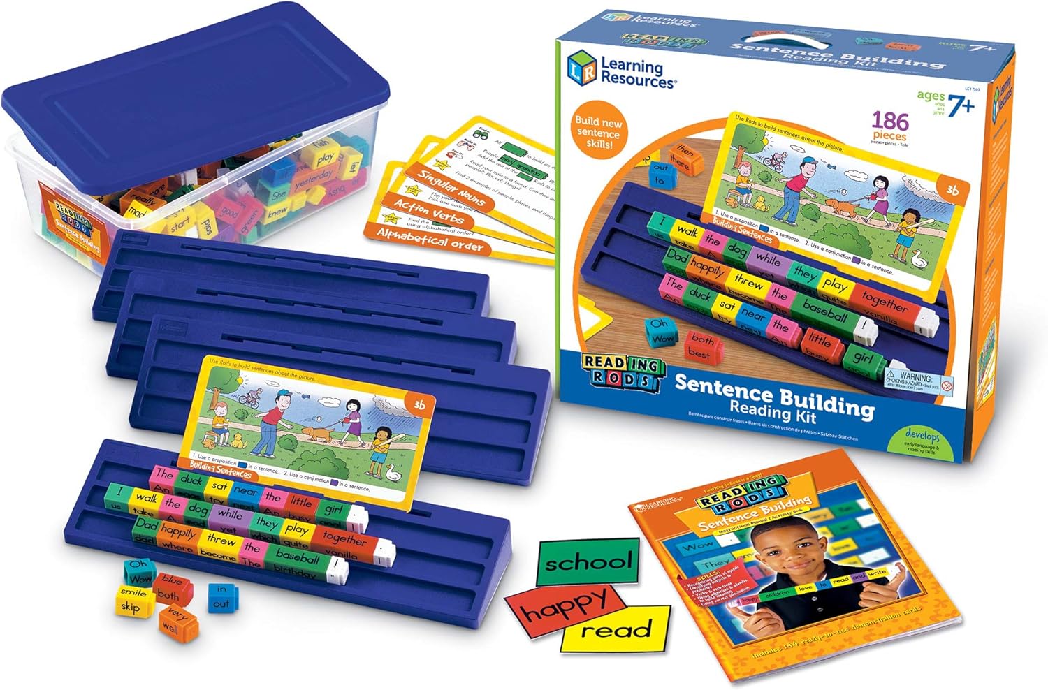 Learning Resources Reading Rods Sentence Building Reading Kit: Amazon ...