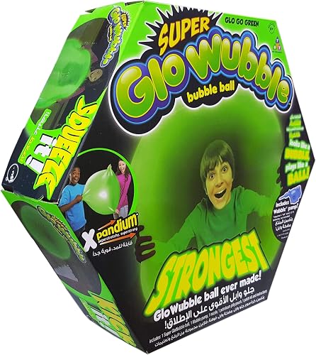 Super Wubble Bubble Ball with Pump Green GloWubble Bubble Like a Ball ...