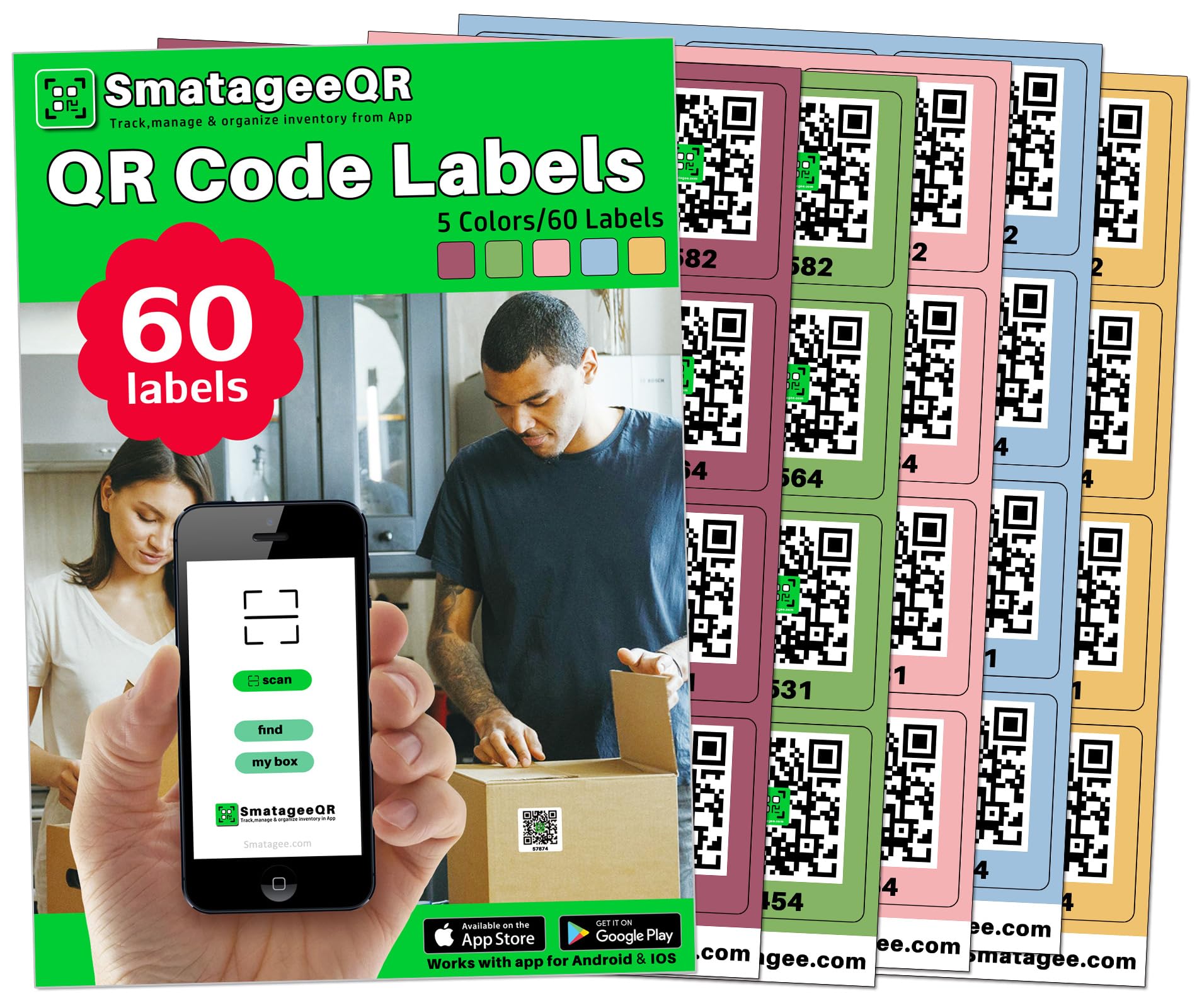Mua Smatagee QR Code Labels for Storage Bins,Office Organization,Moving ...