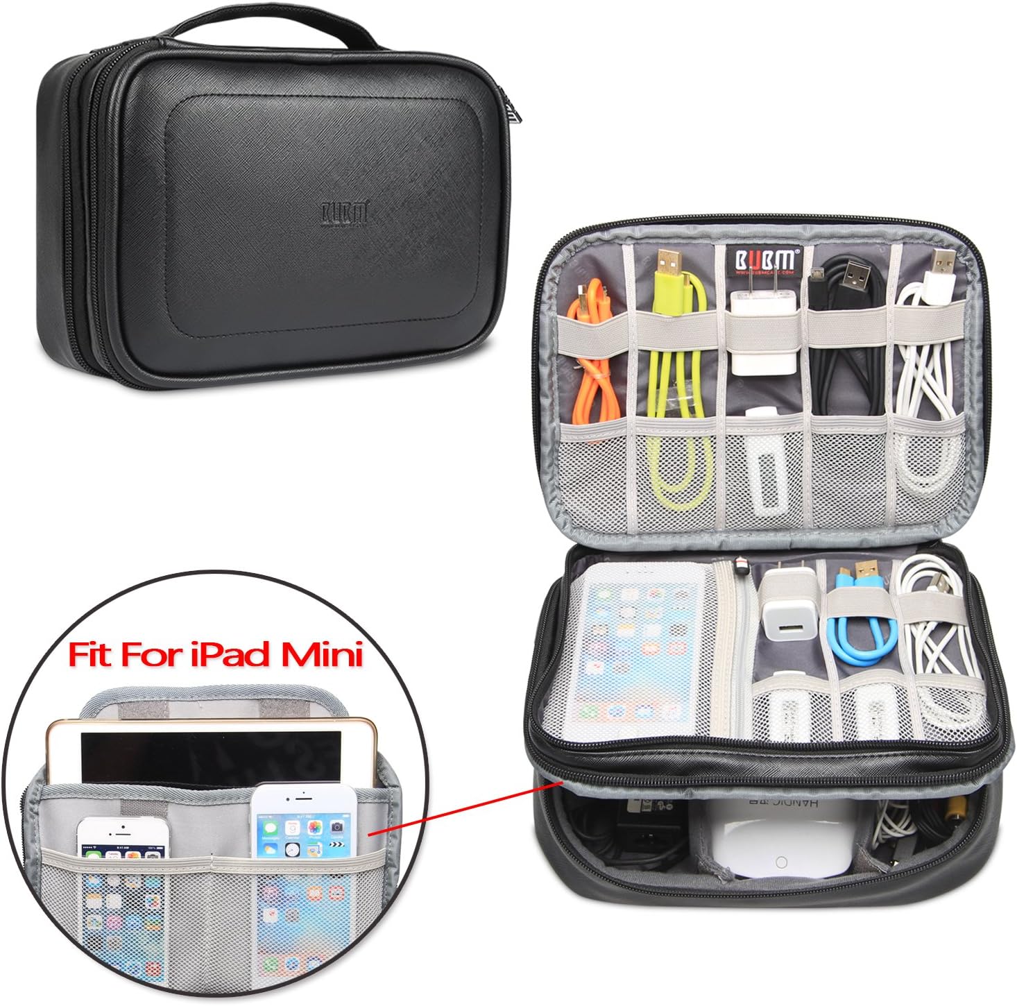 BUBM Travel Cable Bag, Ultra-compact Electronics Gadget Organiser Case ...