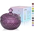 Amazon.com: Joeyan 12 oz Small Dark Purple Glass Jars with Lid,Embossed ...