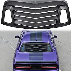 Amazon.com: Rear Window Louvers for Dodge Challenger 2008-2019 Matte ...
