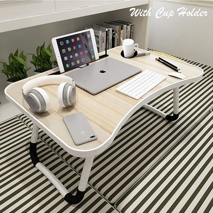 Smiling Cloud® Smart Multi-Purpose Laptop Table with Coffee Cup Holder ...
