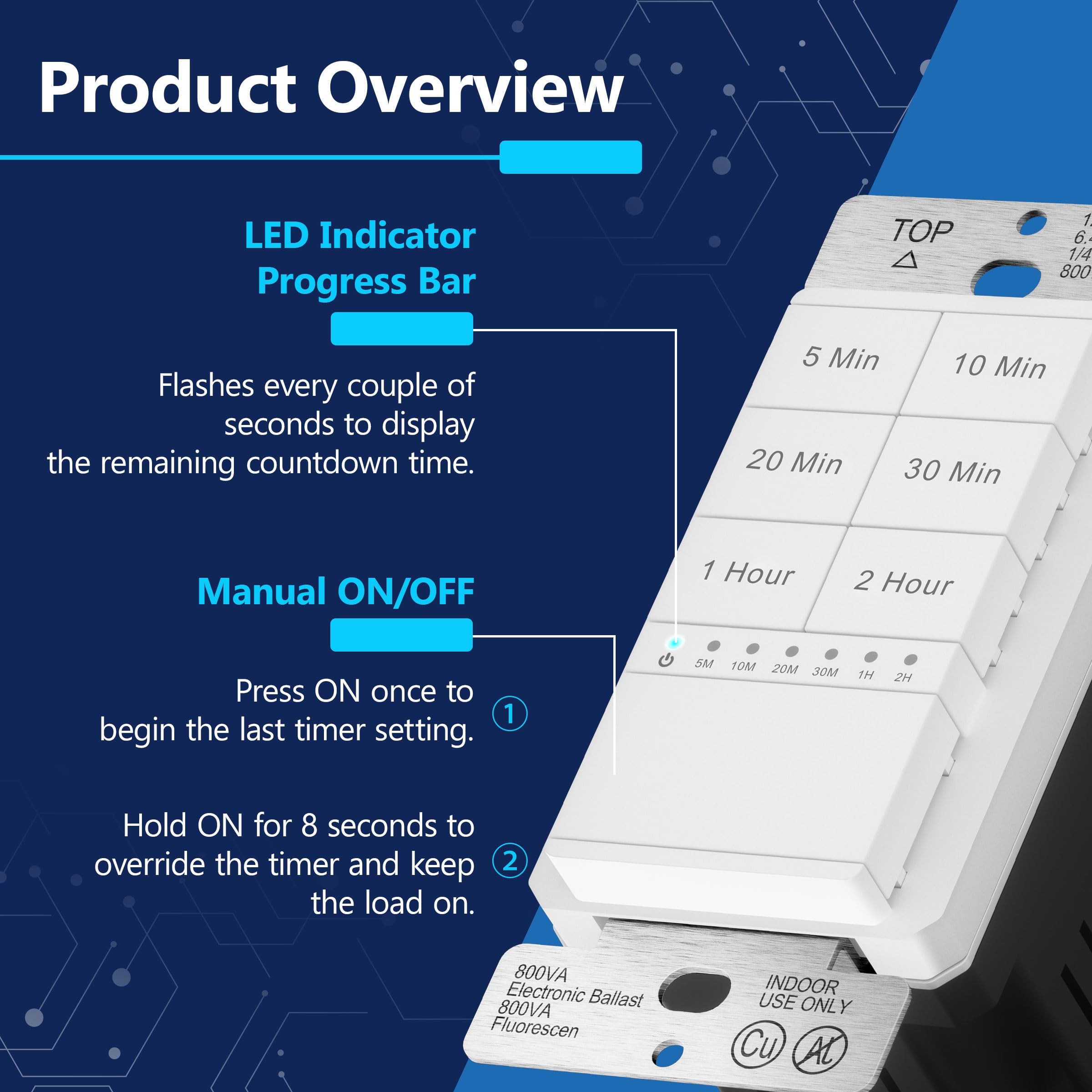Mua LIDER 2-Hour Countdown Timer Switch with Wall Plate, 800W, No ...