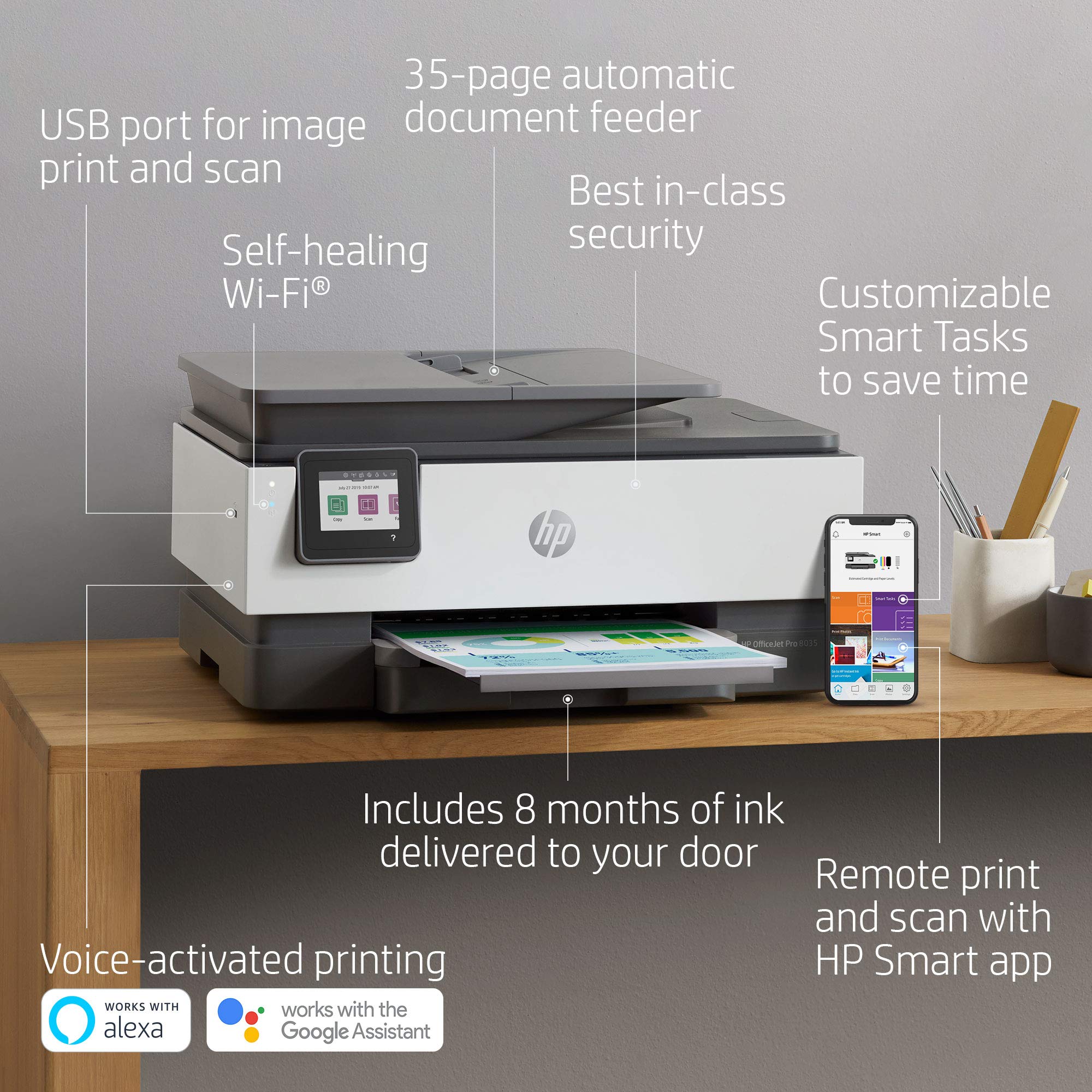 Mua HP OfficeJet Pro 8035 All-in-One Wireless Printer - Includes 8 ...