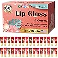 Amazon.com : AZEN 60 Pack Lip Gloss Set, Color Lip Oil for Dry Cracked ...