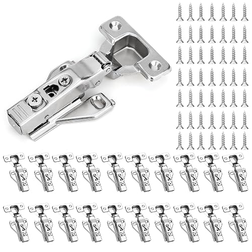 60 Pack 1/2'' Overlay Face Frame Soft Close Hidden Cabinet Hinges, 105 ...