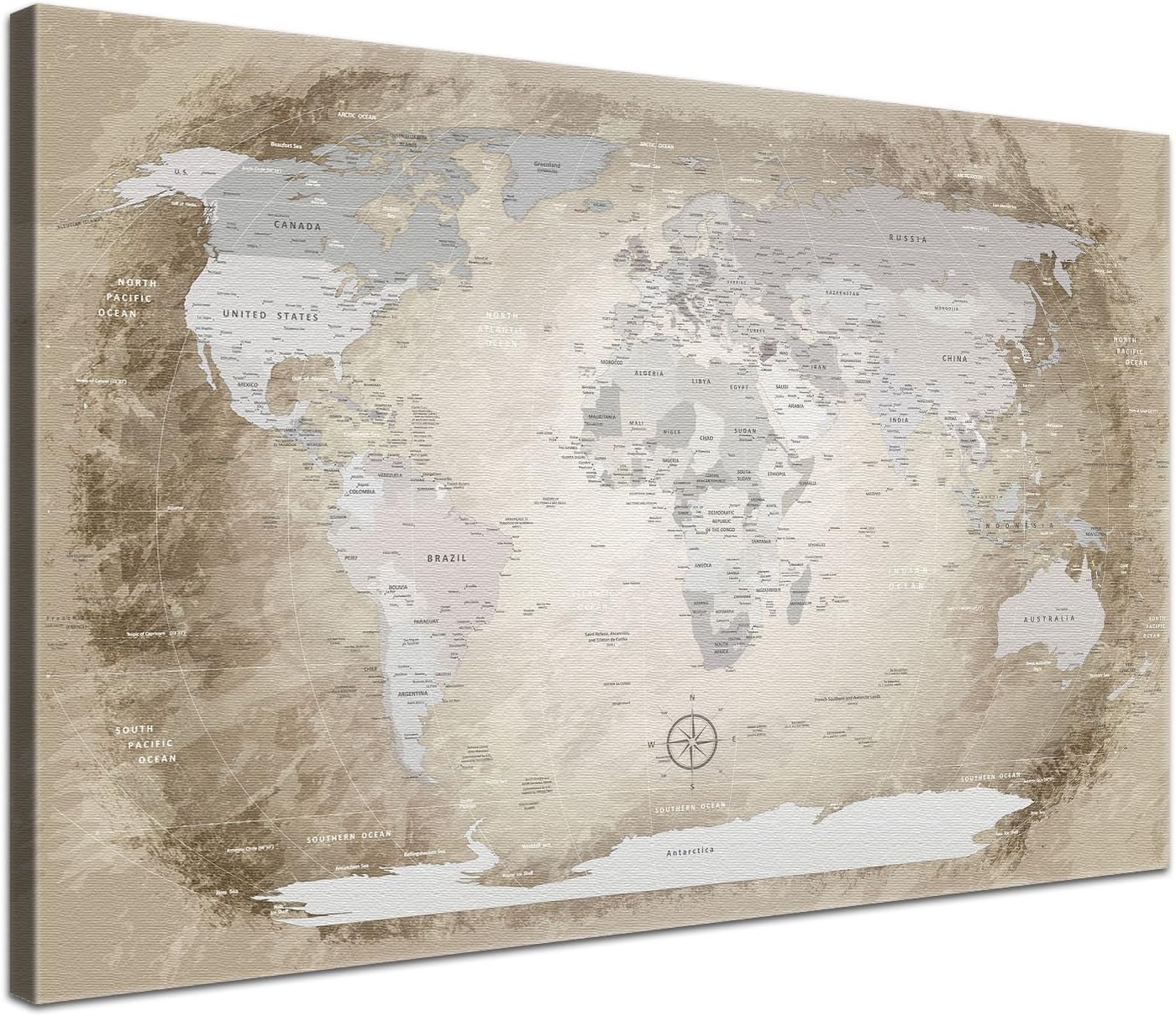 LanaKK Mapamundi con Corcho para Fijar los destinos - Mapa del Mundo ...