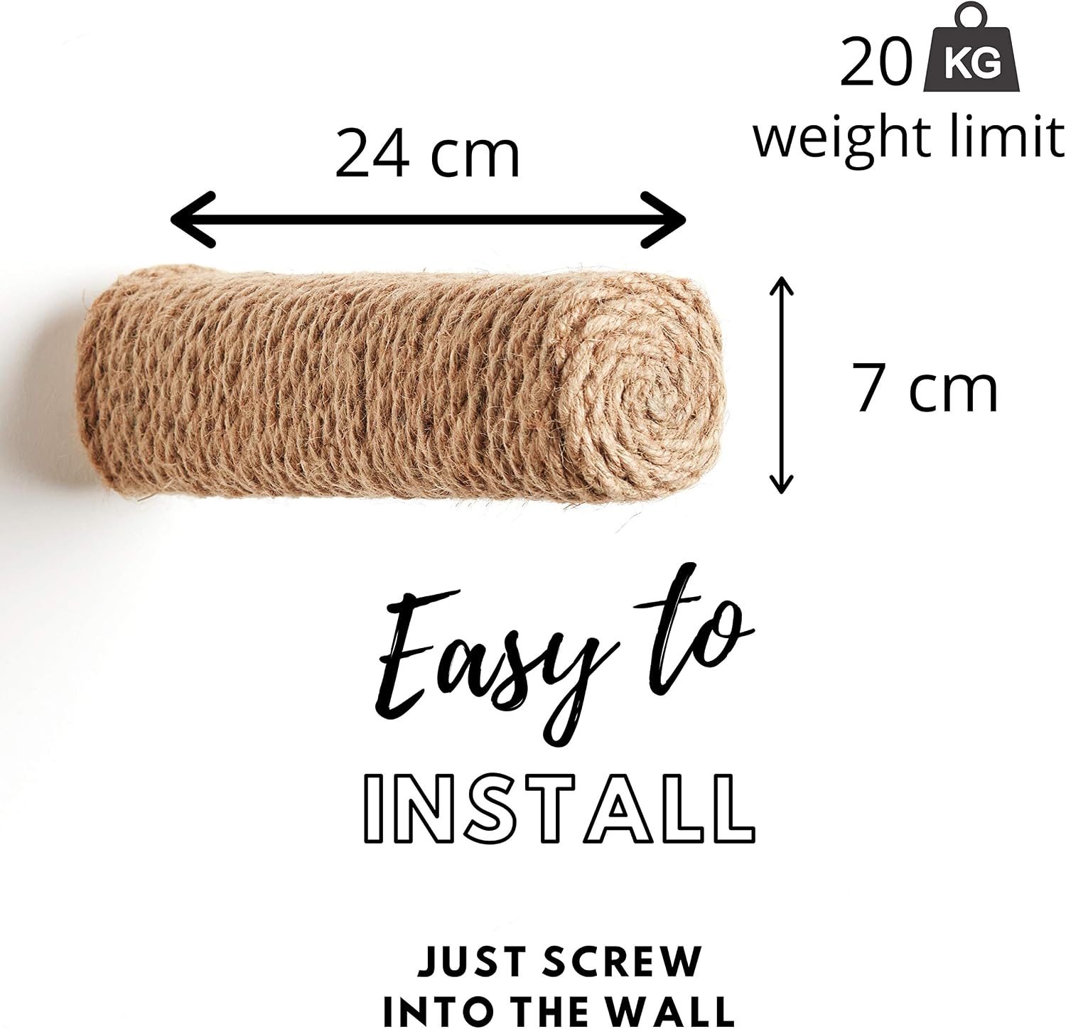 IK Style Set Of 3 Wall Mounted Sisal Rope Cat Post Steps – Durable Cat ...