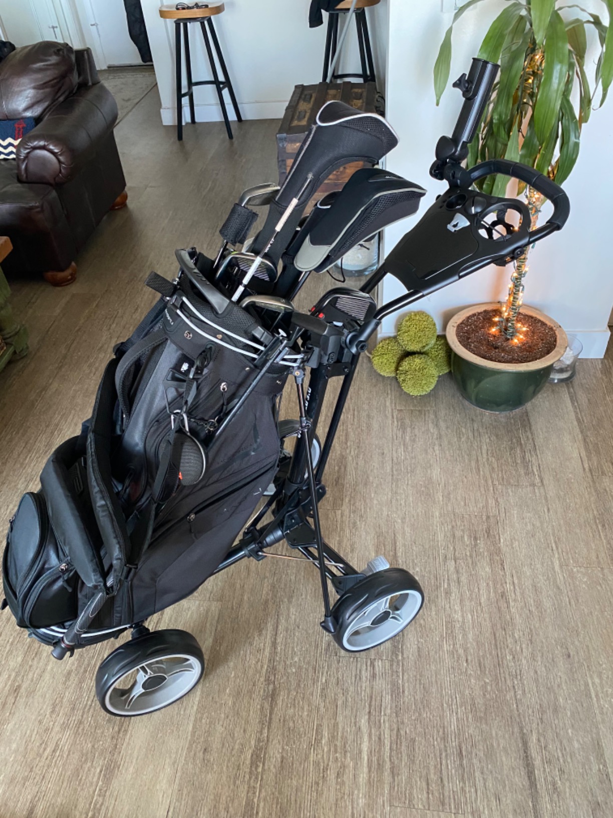 $27/mo - Finance 4 Wheel Folding Push Pull Golf CART - Foot Brake - ONE ...