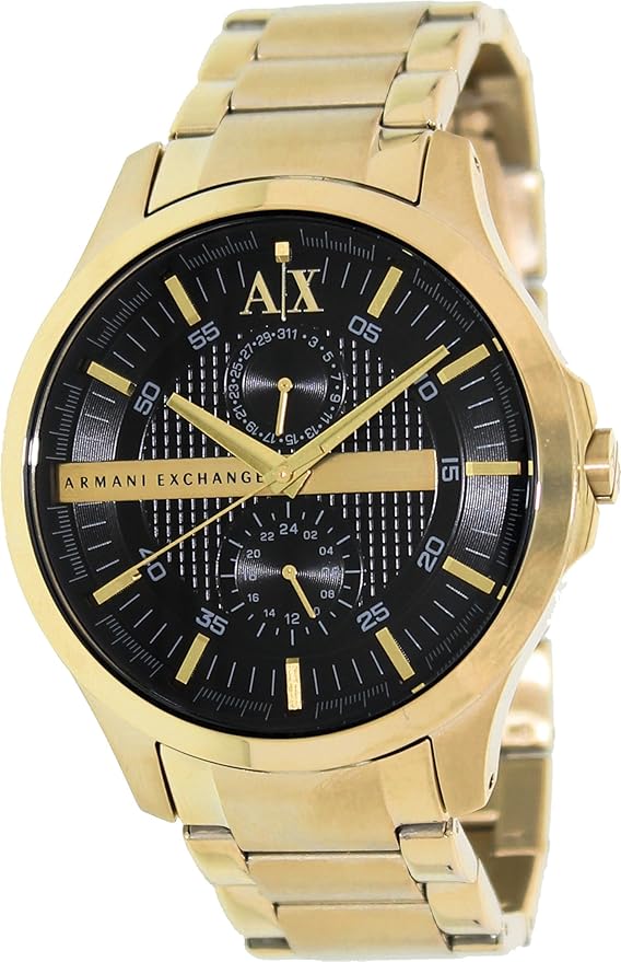 Buy A|X Armani Exchange Black Dial Gold PVD Mens Watch AX2122 Online at ...