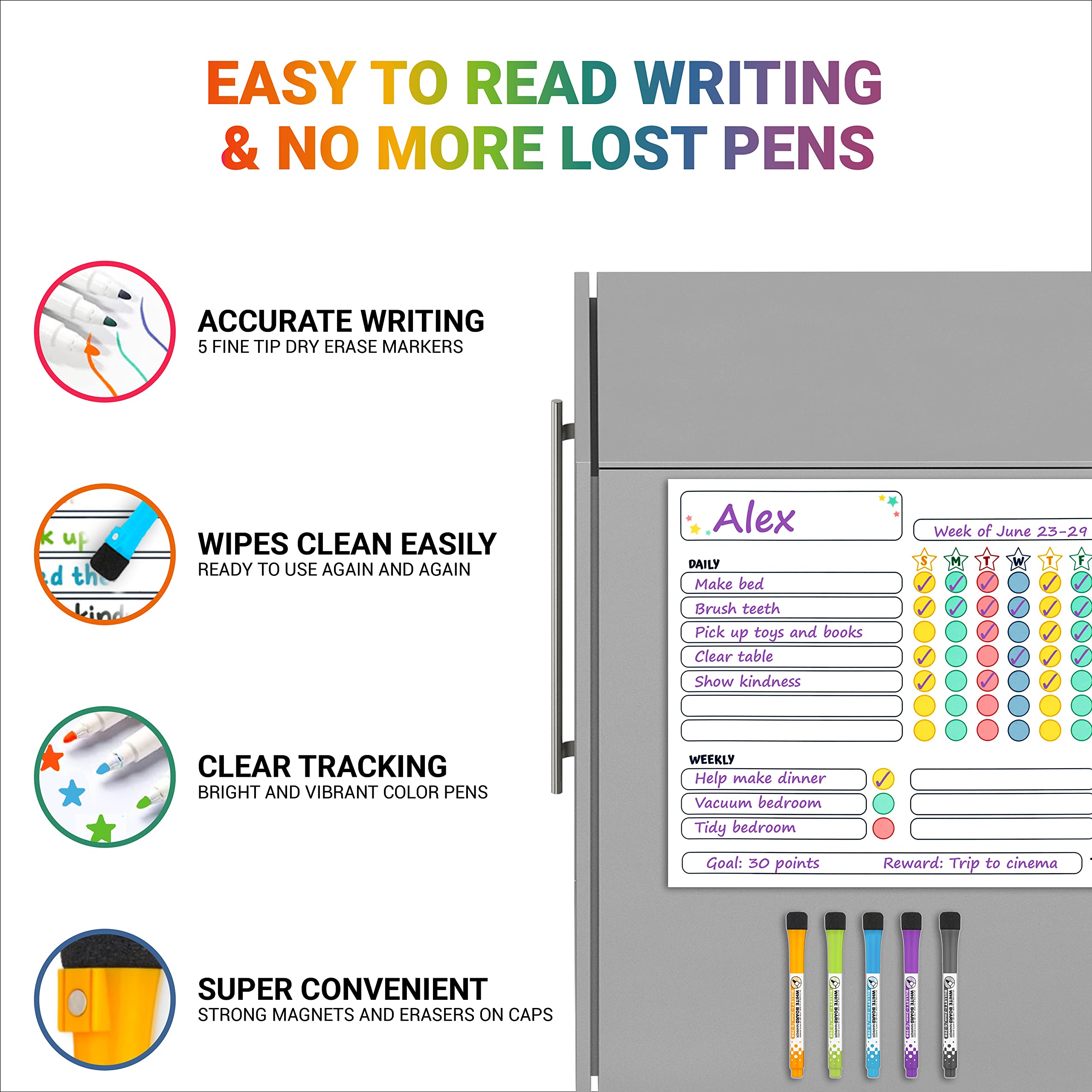 Chores Chart For Kids Acrylic Magnetic Chore Chart For Kids Teens Adult ...